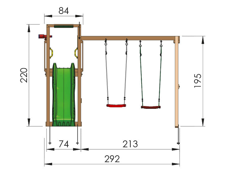 Jungle Gym Tower and Double Swing set | Garden Toy Store