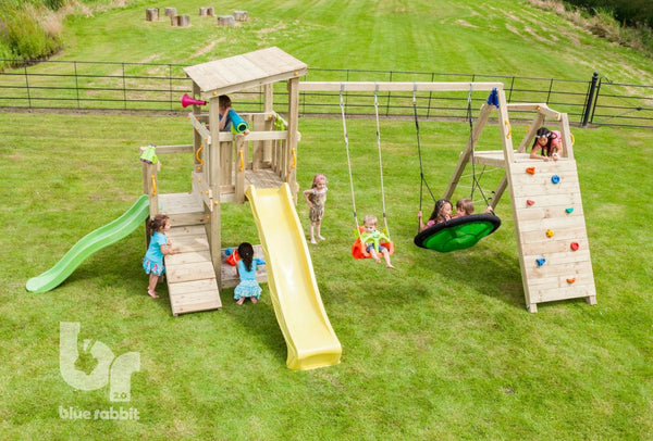 Blue Rabbit Cascade Tower with Slide - 1.2m platform height | Garden ...